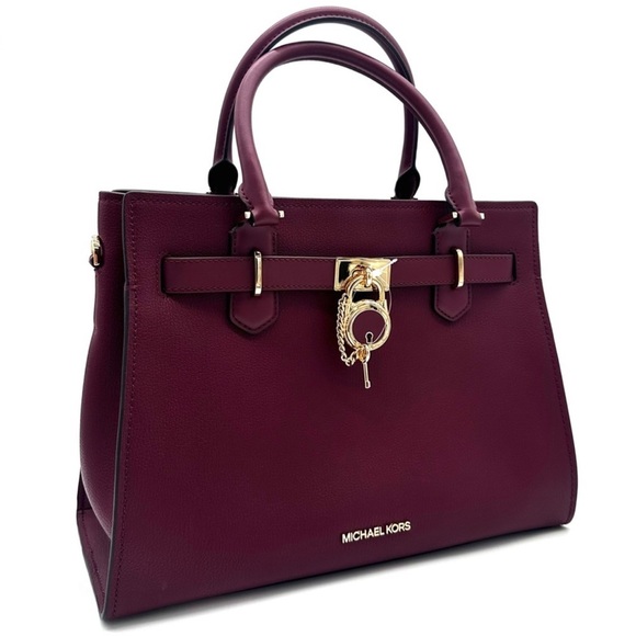 Michael Kors | Bags | Michael Kors Hamilton Medium Satchel Bag Dark Cherry Nwt | Poshmark